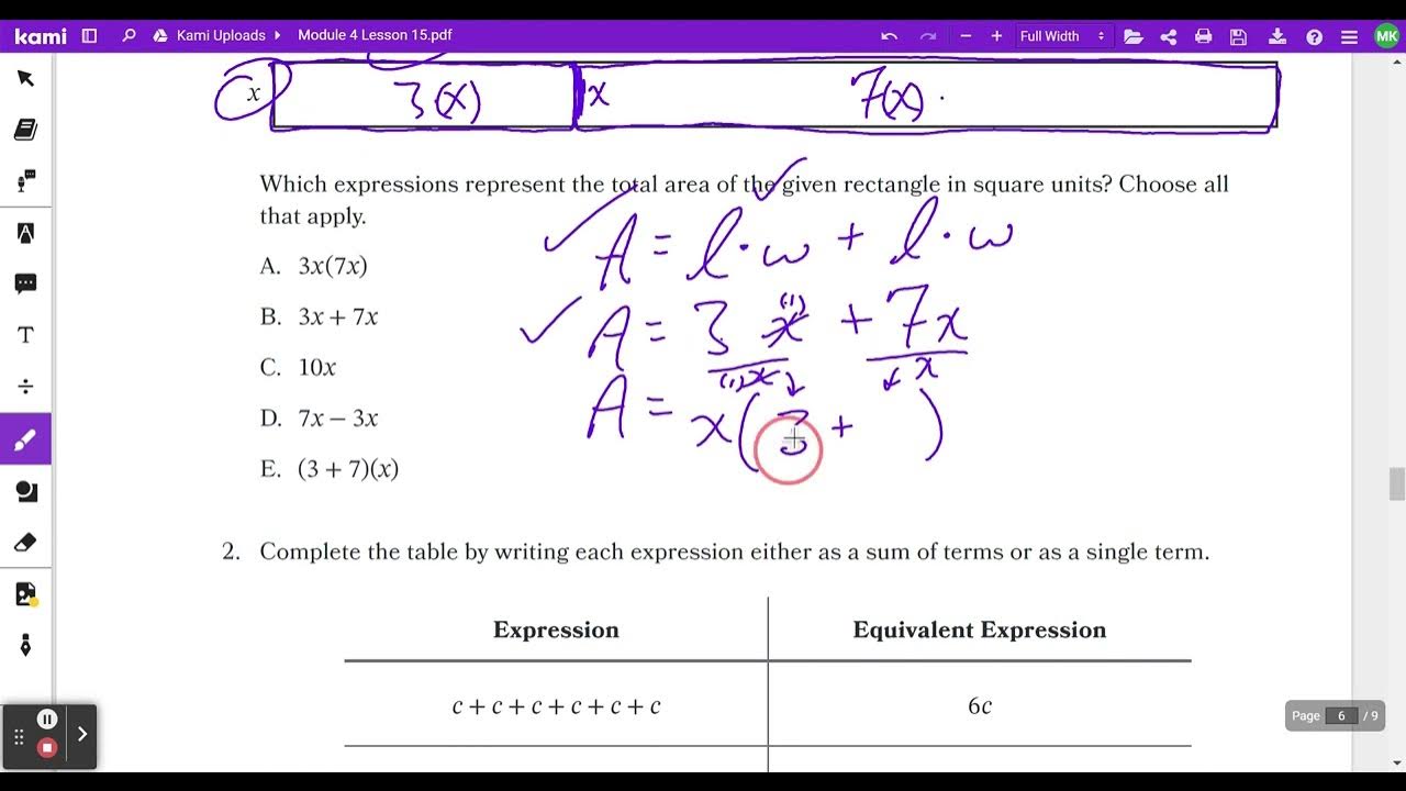 Eureka Squared - Grade 6 - Module 4 - Lesson 15 - YouTube