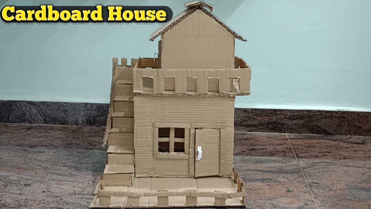 Cardboard House Making || Cardboard Home Project || School Kids Project ...