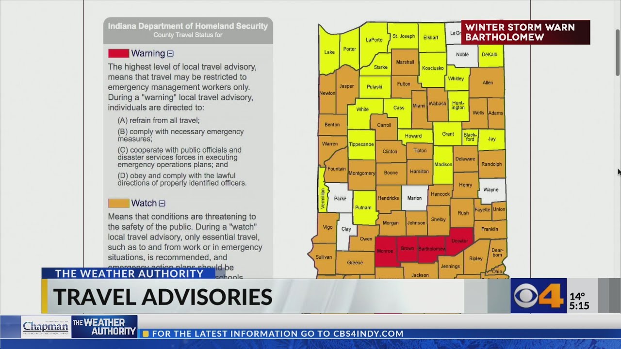 Central Indiana Travel Advisory Update - YouTube