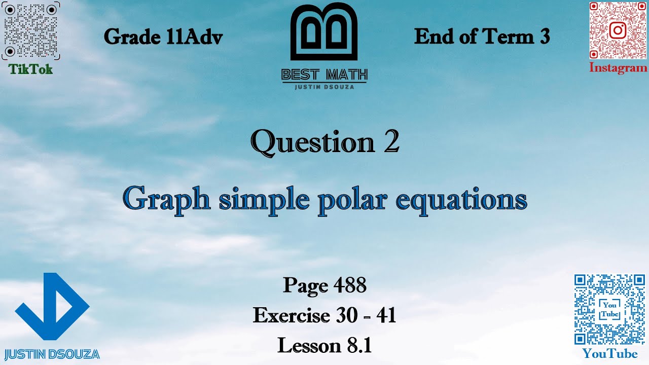 Graph simple polar equations [Polar Distance] | Q2 P1 | 11A | EoT3 | - YouTube
