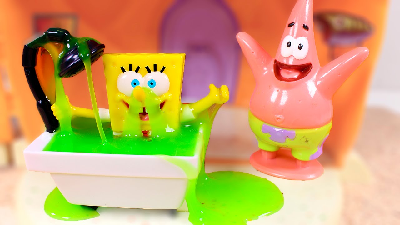 🌟 SPONGEBOB 🌟 Funny Slime Bath ️ Videos and games for kids - YouTube