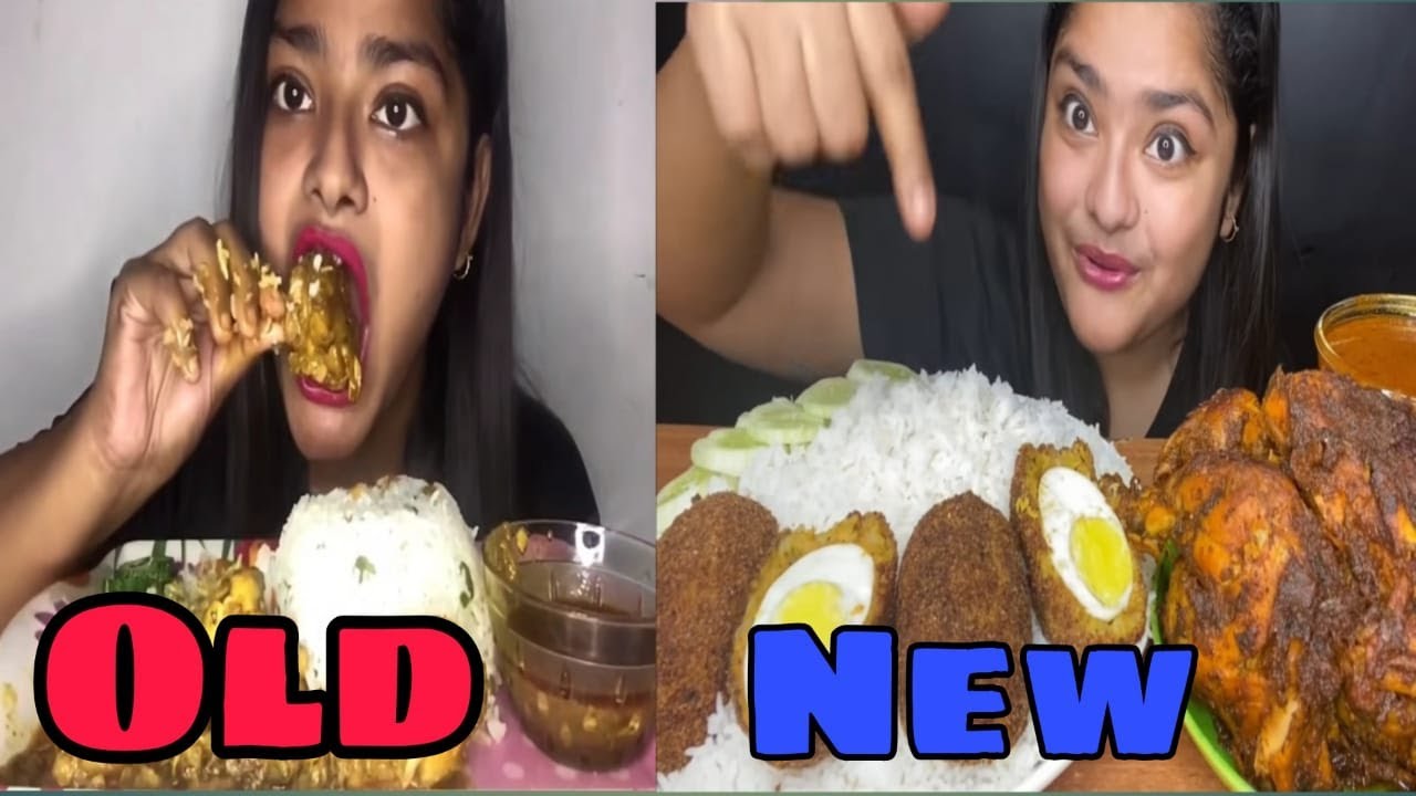 INDIAN MUKBANGERS OLD VS NEW VIDEOS (AMAZING CHANGE) BIG BITES MUKBANG ...