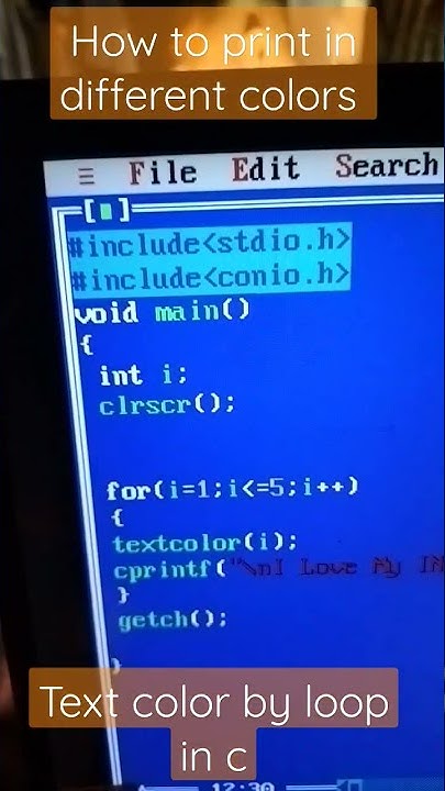 how to print in different colours using loop in c programming #cprintf #textcolorinc #forloop ...