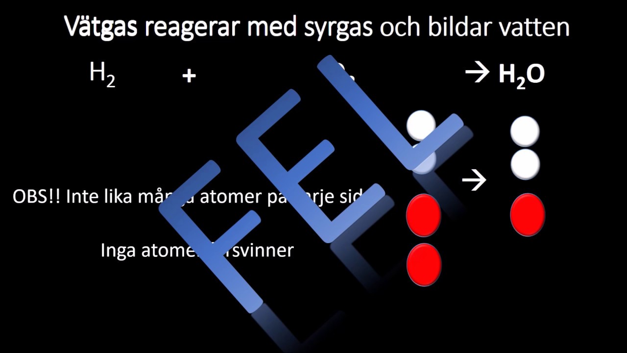 Balansera kemiska reaktioner - YouTube