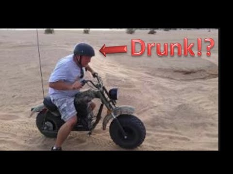 Drunk Guy Riding Mini-Bike in Sand Dunes - YouTube
