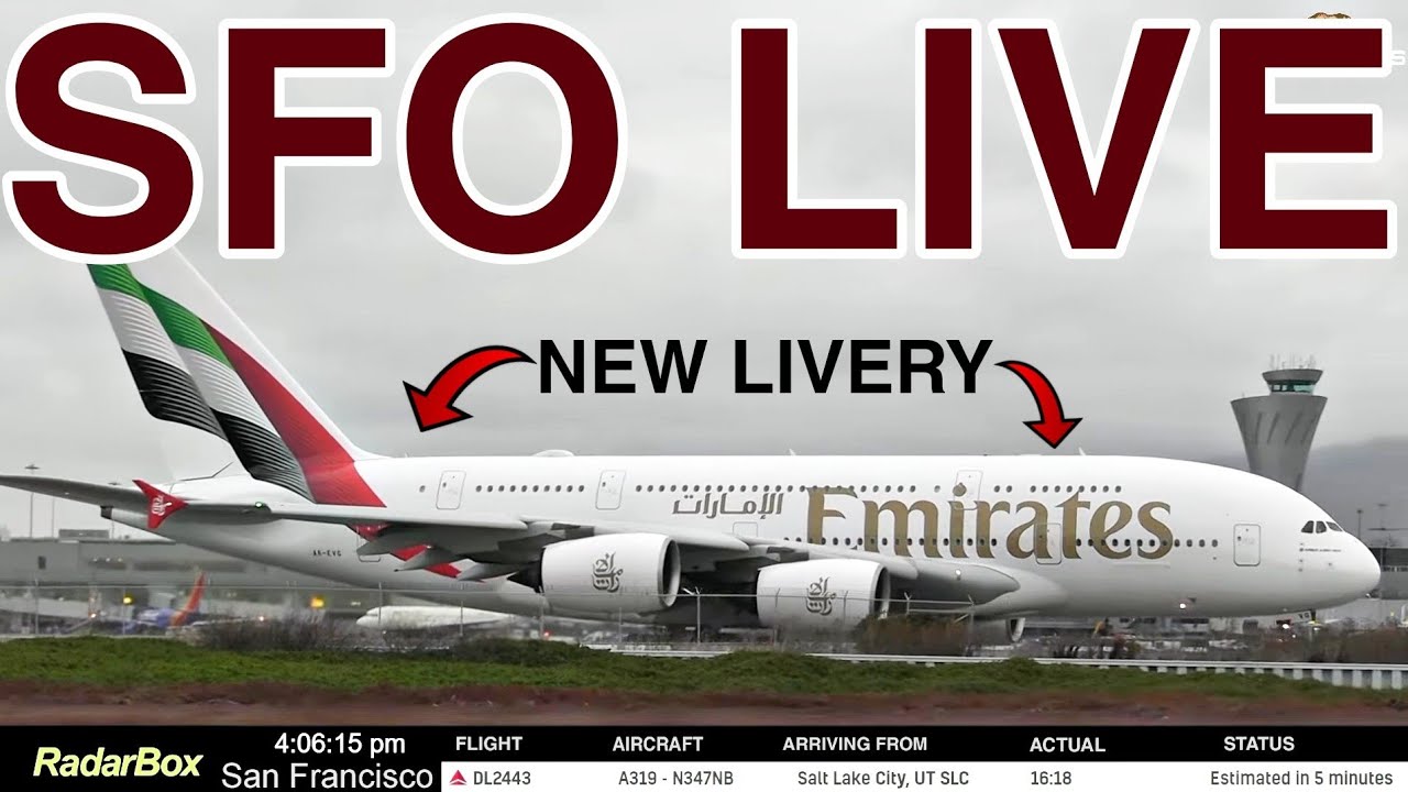 SFO LIVE PLANESPOTTING | EMIRATES BRINGS NEW LIVERY TO SAN FRANCISCO ...