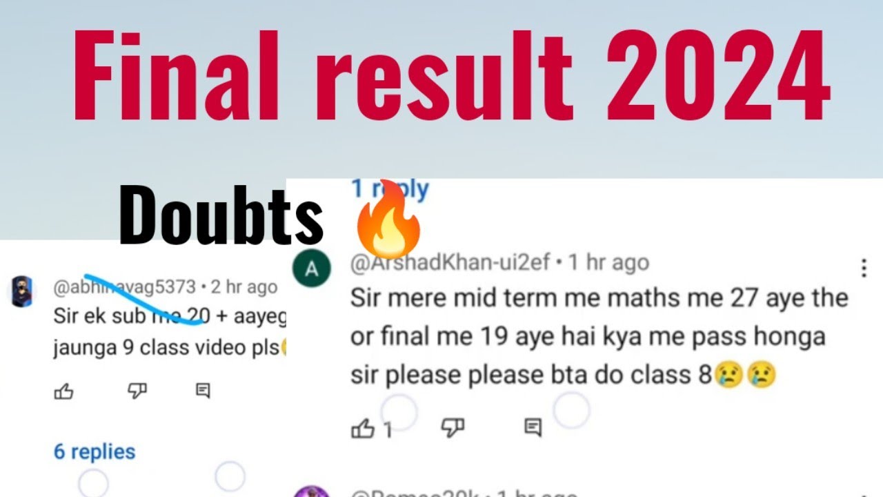 Final result Doubt Cleared 🔥/ doe annual exam result 2024 / class 9 ...