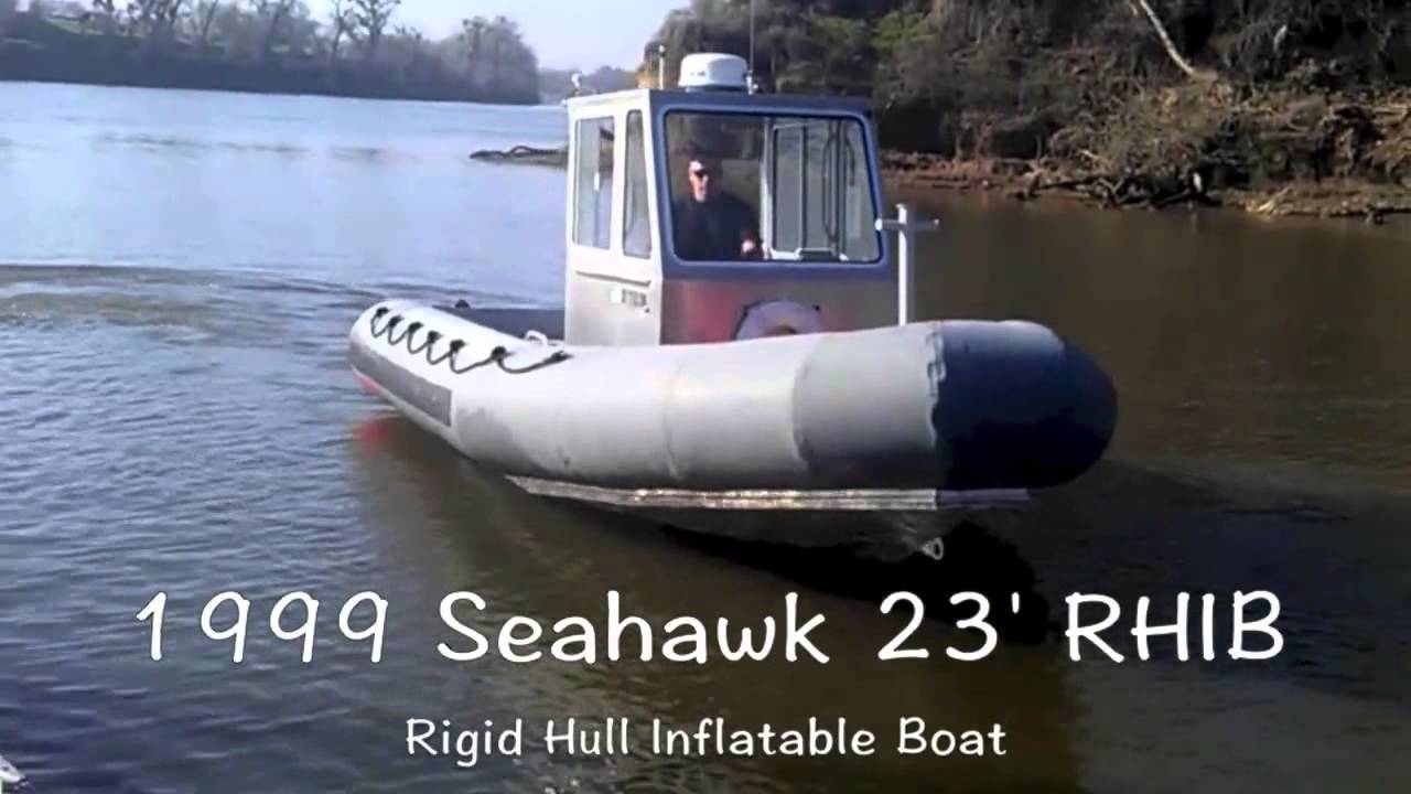 1999 SEAHAWK 23 foot Ridged INFLATABLE Boat on GovLiquidation.com - YouTube