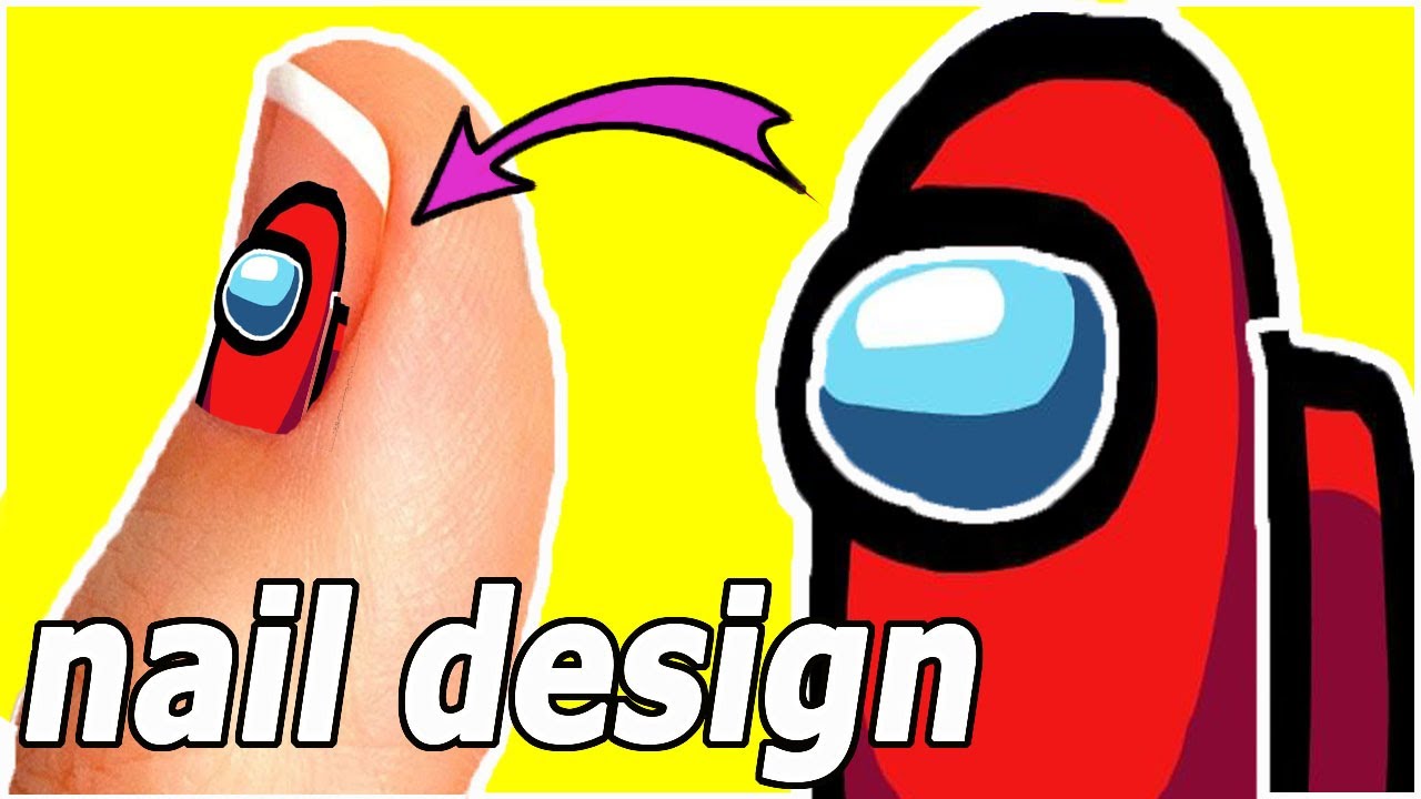 TUTORIAL AMONG US nail design | PINK MARKER - YouTube