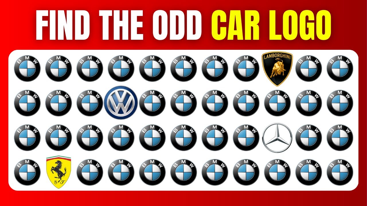 FIND THE ODD ONE OUT 🚗 - CAR LOGO CHALLENGE - YouTube