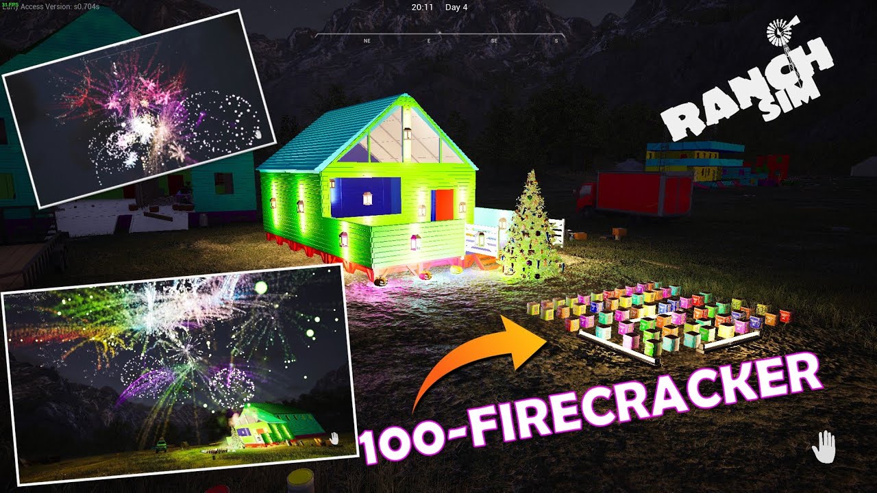 I LIT 100 FIRECRACKERS IN THE RANCH SIMULATOR #20 - YouTube