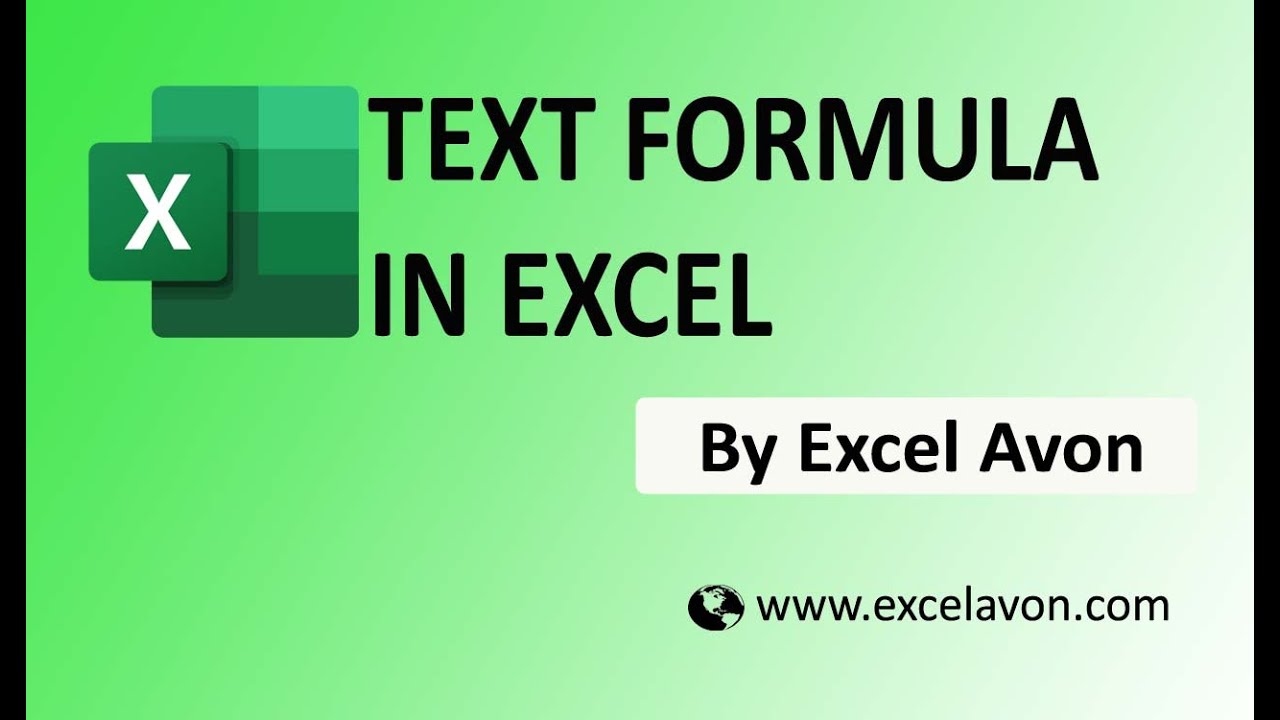 TEXT Formula In Excel Excel Avon YouTube TEXT Formula In Excel Excel Avon YouTube
