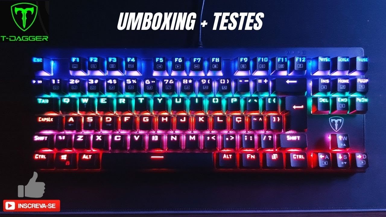 Unboxing Teclado Mecânico T-Dagger corvette com Blue Switch (teclado ...