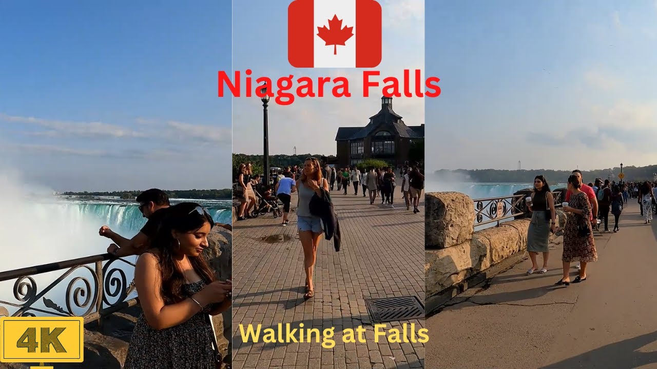 Walking Tour Niagara Falls 4K || Virtual Tour Niagara Falls Canada ...