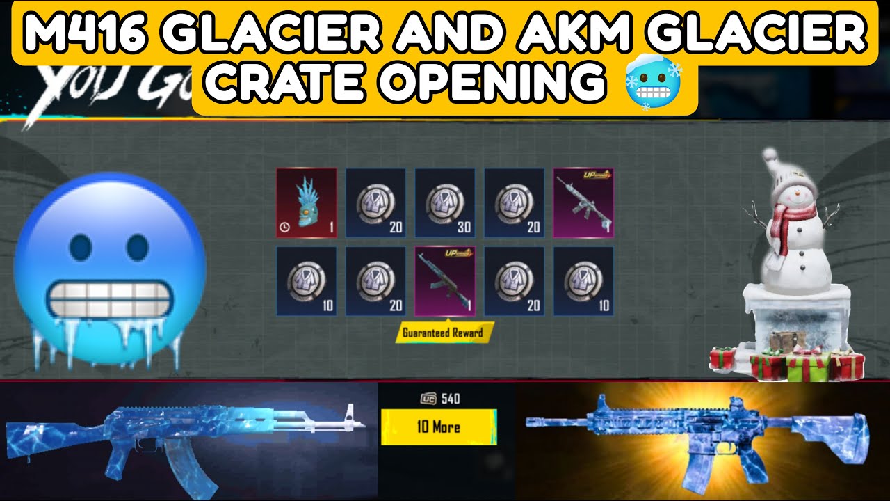 M416 Glacier And AKM Glacier Crate Opening 🥶 Winter Crate Opening In ...