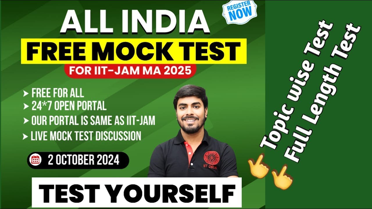 Free Free Free All India Mock Test for IIT-JAM 2025 by IITian Parimal ...
