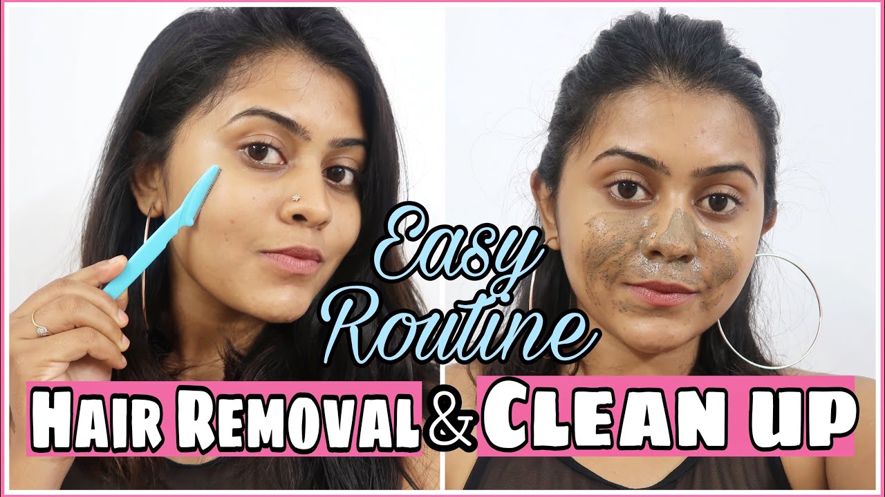 FULL FACE HAIR REMOVAL & QUICK CLEANUP AT HOME - YouTube