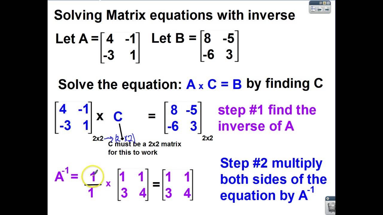 4.4 Identity Matrix and Inverse Matrix - YouTube