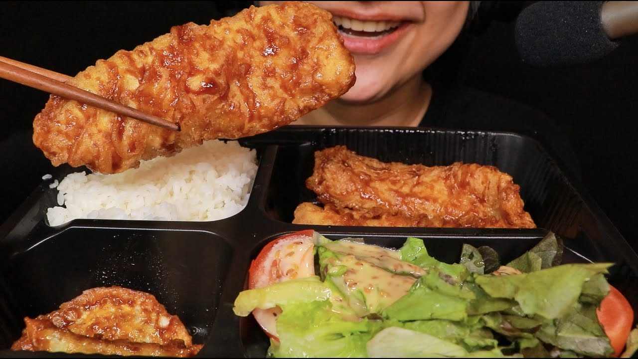 ASMR BONCHON LUNCH BOX CRISPY FISH WITH SOY GARLIC SAUCE MUKBANG ...