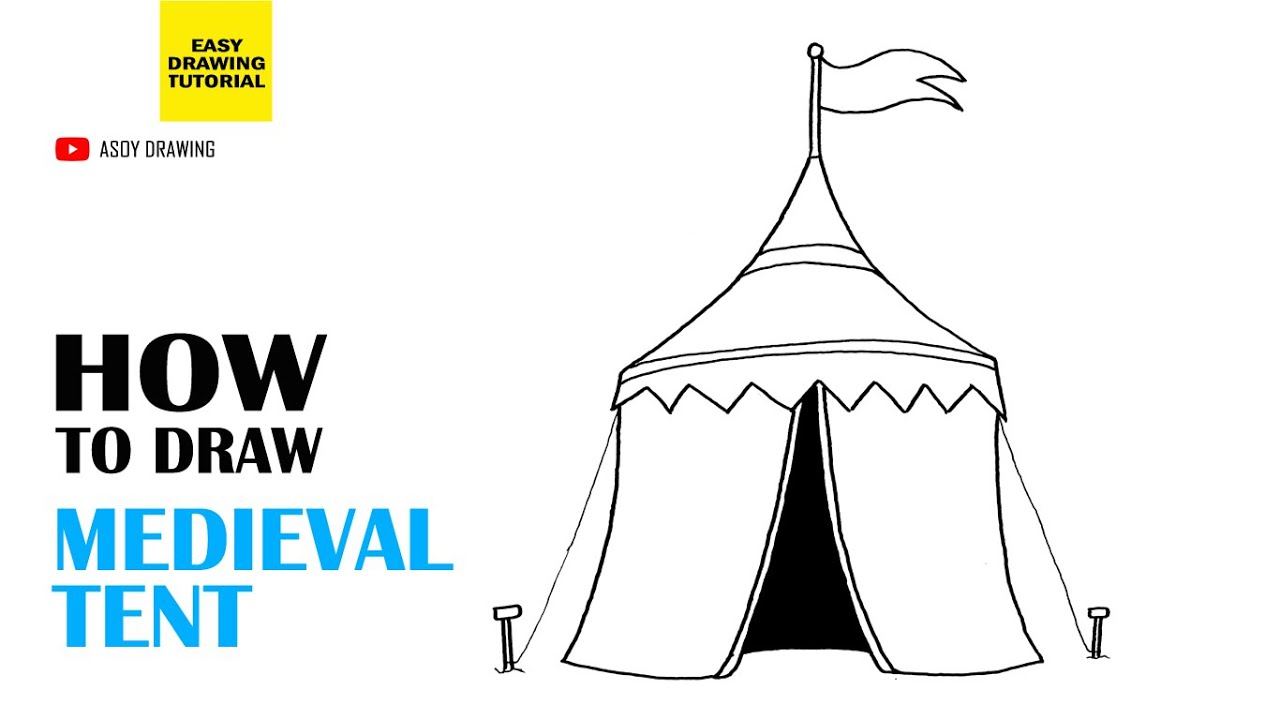 How to Draw Medieval Tent - YouTube