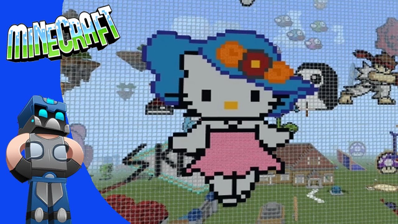 Hello Kitty Pixel art Minecraft Tutorial / Como hacer Pixel art de ...