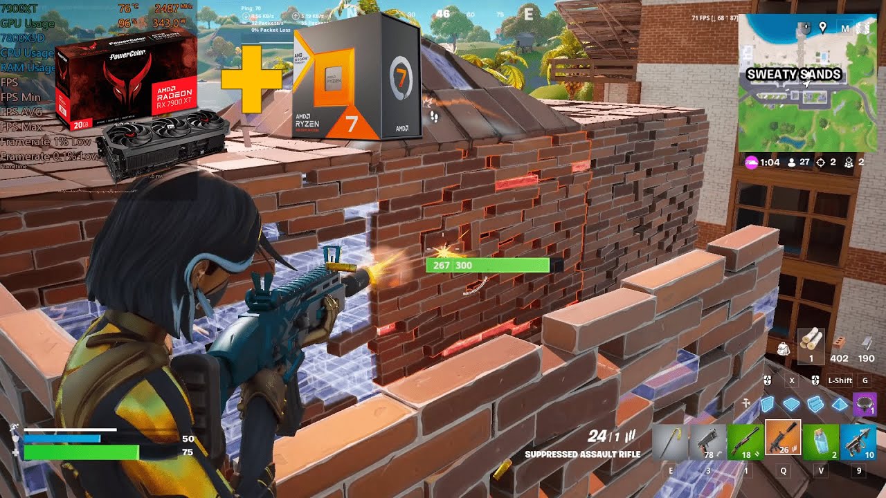 Fortnite All Epic Settings No Ray Tracing AMD 7900XT + 7800X3D ( Max ...