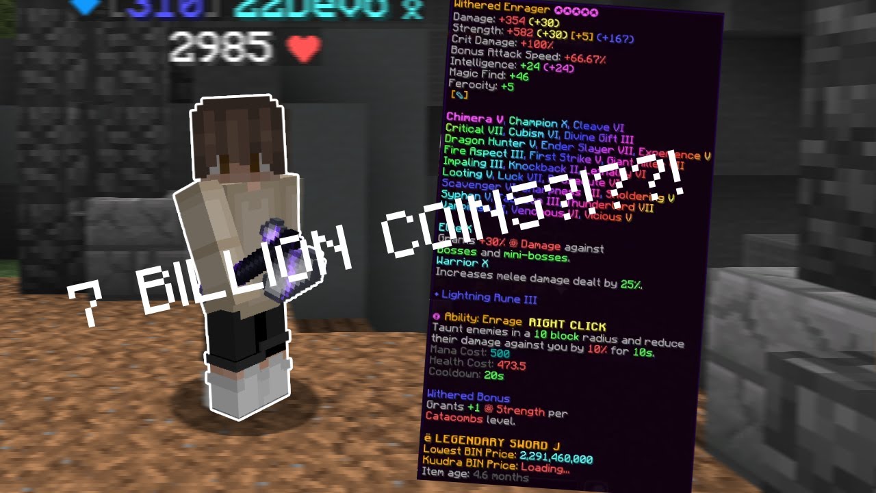 I USED the MOST EXPENSIVE WEAPON in Hypixel Skyblock - YouTube