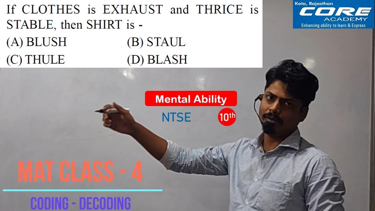Coding Decoding | NTSE | MAT - Class 4 | Hemant Renwal - YouTube