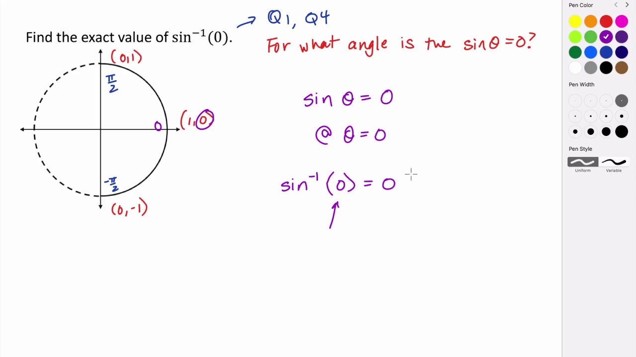 Finding The Exact Value Of The Inverse Sine YouTube Finding The Exact Value Of The Inverse Sine YouTube
