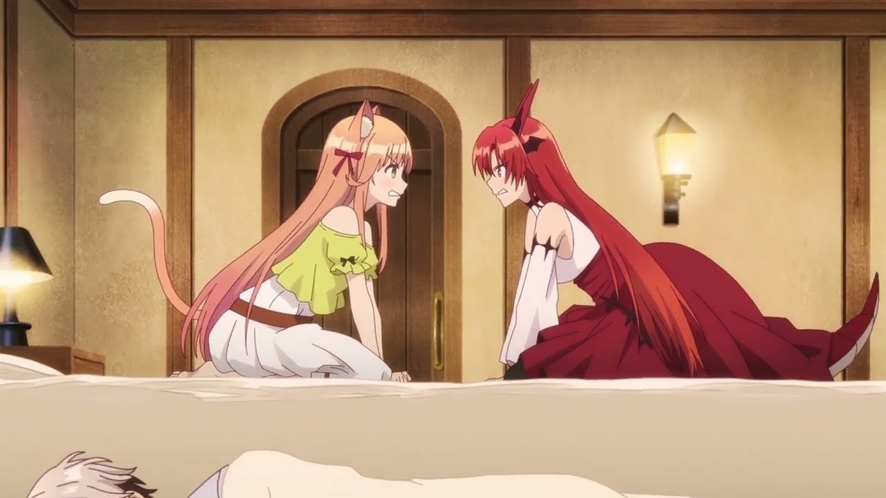 Kanade and Tania fighting for the bed - Beast Tamer Episode 03 - YouTube