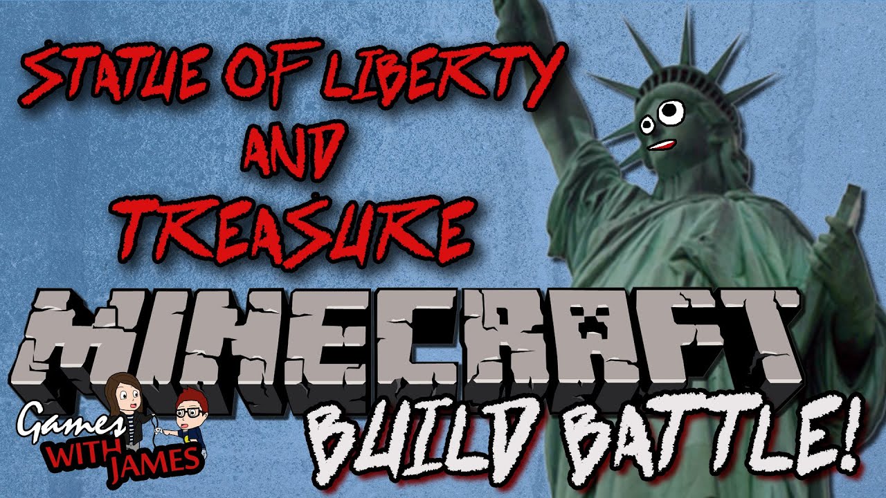 Minecraft Build Battle - Statue of Liberty and Treasure - YouTube