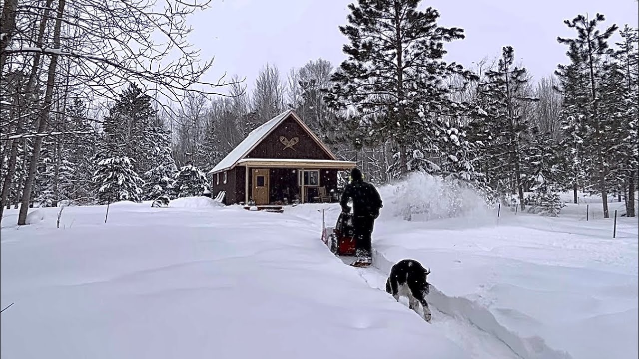 Frozen Off Grid Cabin After A Snowstorm: Snow Removal And Homesteading ...