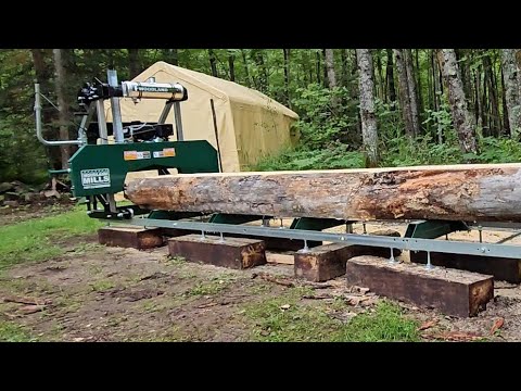 woodland HM122 sawmill setup part 2: making waves with first cuts - YouTube