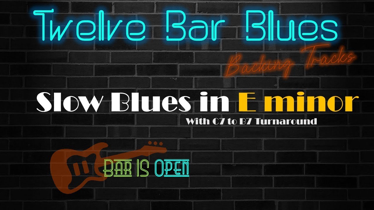 Slow E Minor blues loop backing track - no.17 - YouTube
