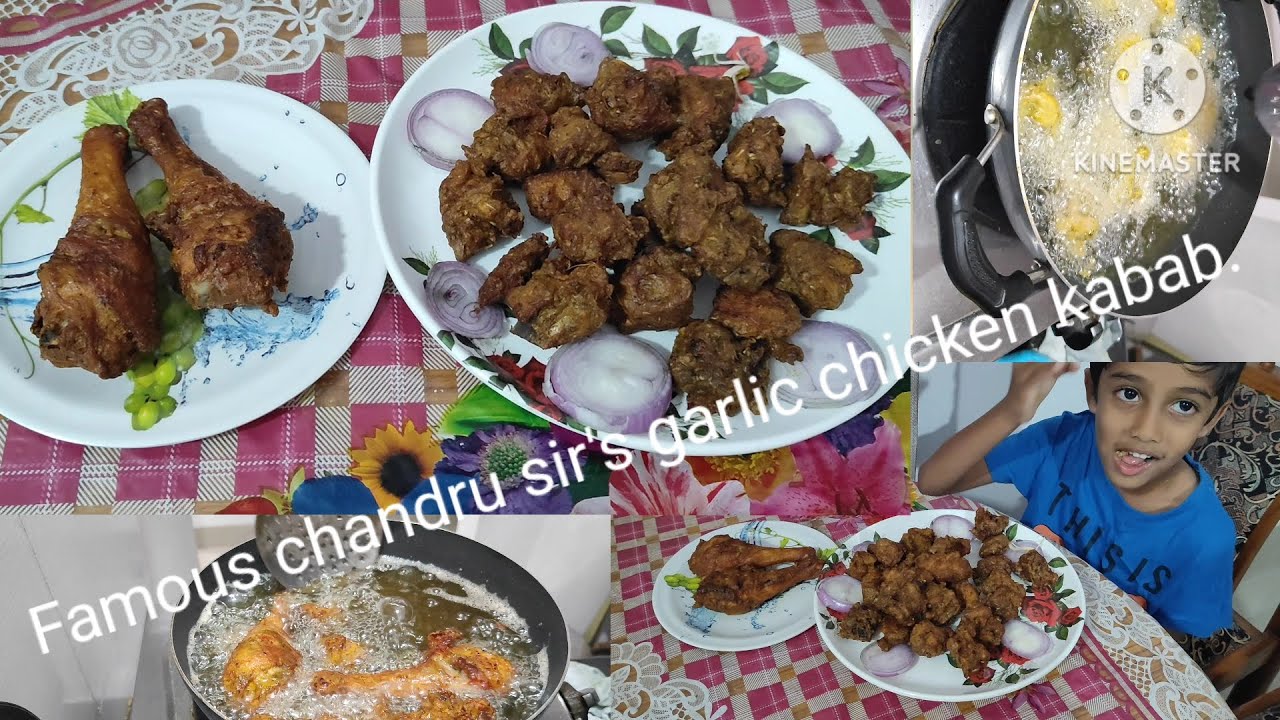 Famous chandru sir's garlic chicken kabab, Belluli chicken kabab ...