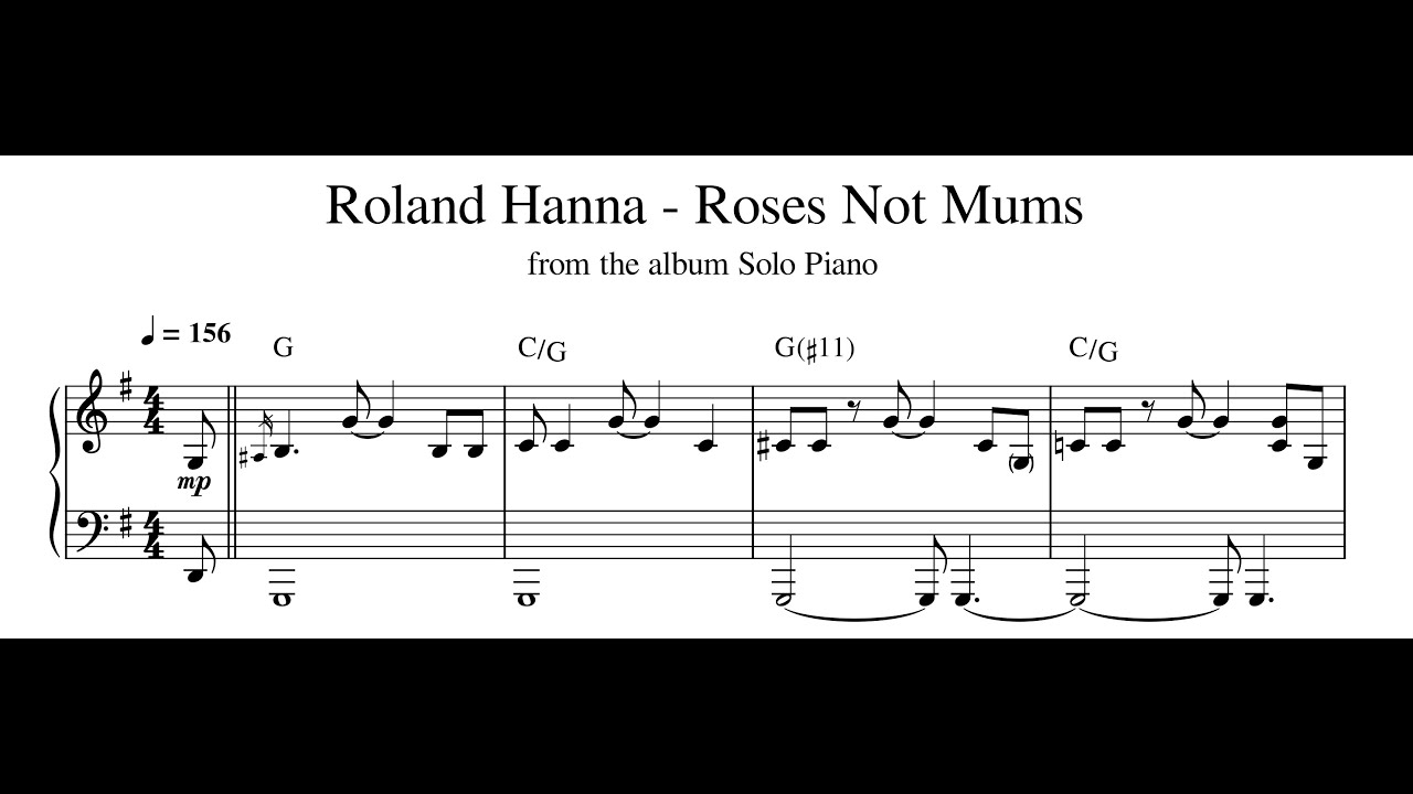 Roland Hanna - Roses Not Mums - Piano Transcription (Sheet Music in ...
