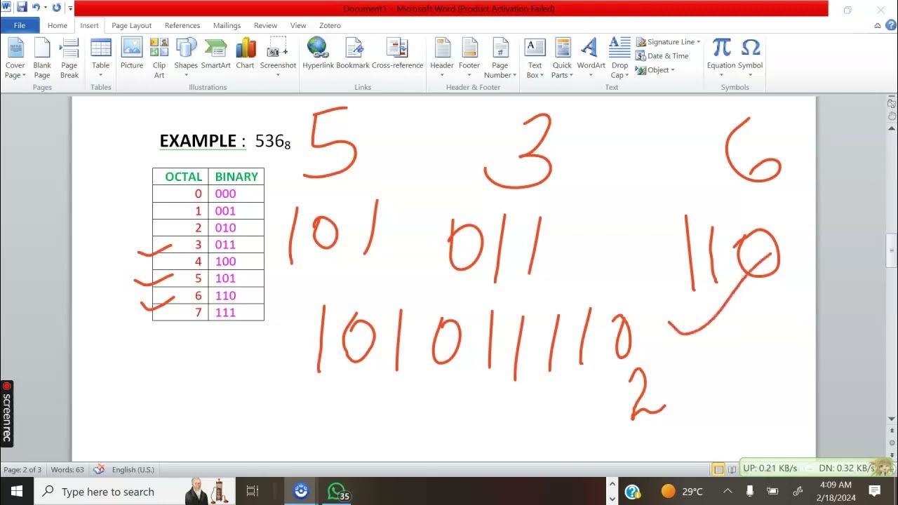 HOW TO CONVERT OCTAL TO BINARY - YouTube