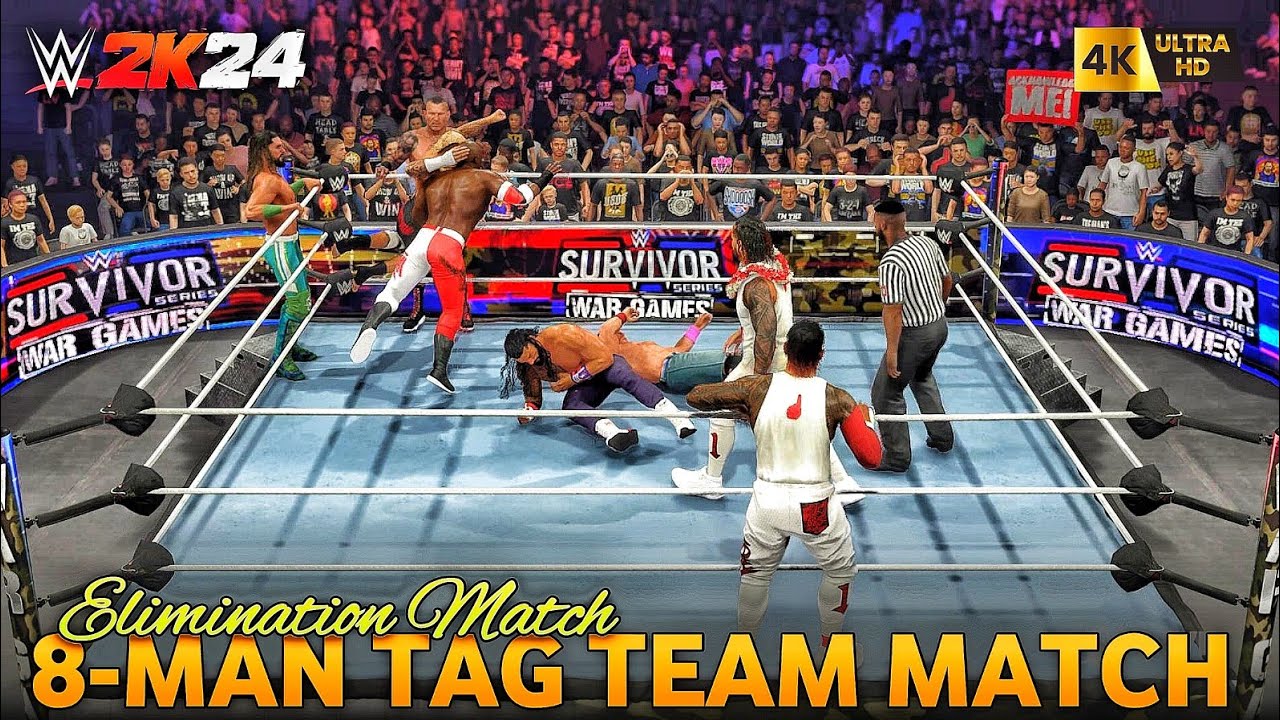 8-Man Tag Team Elimination Match - Survivor Series | WWE 2K24 - YouTube
