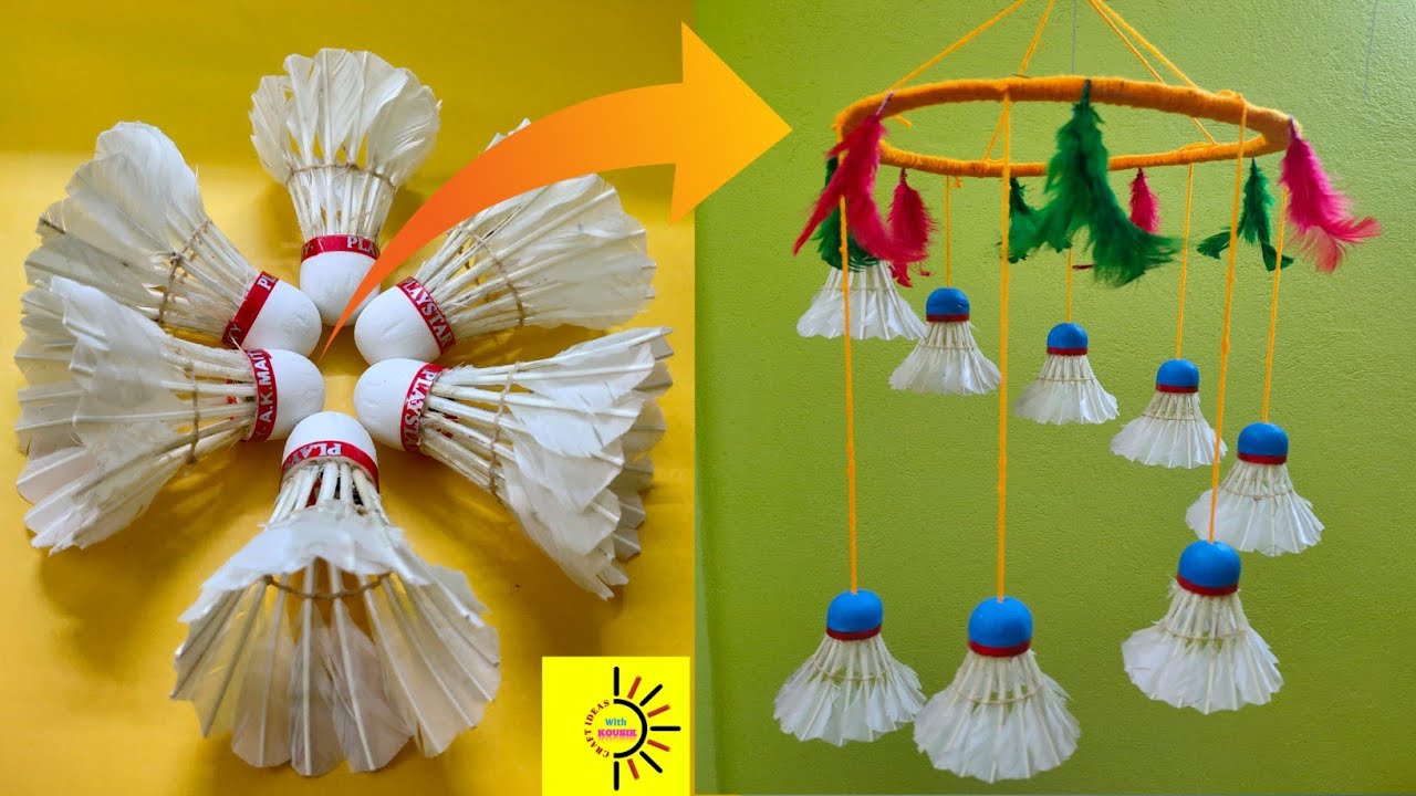 Beautiful Wall Hanging Make From Shuttlecock ||Shuttlecock Craft Ideas ...