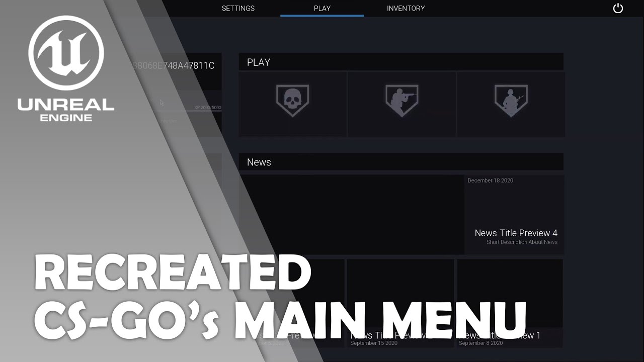 I Recreated CS:GOs Old Main Menu In Unreal Engine - YouTube