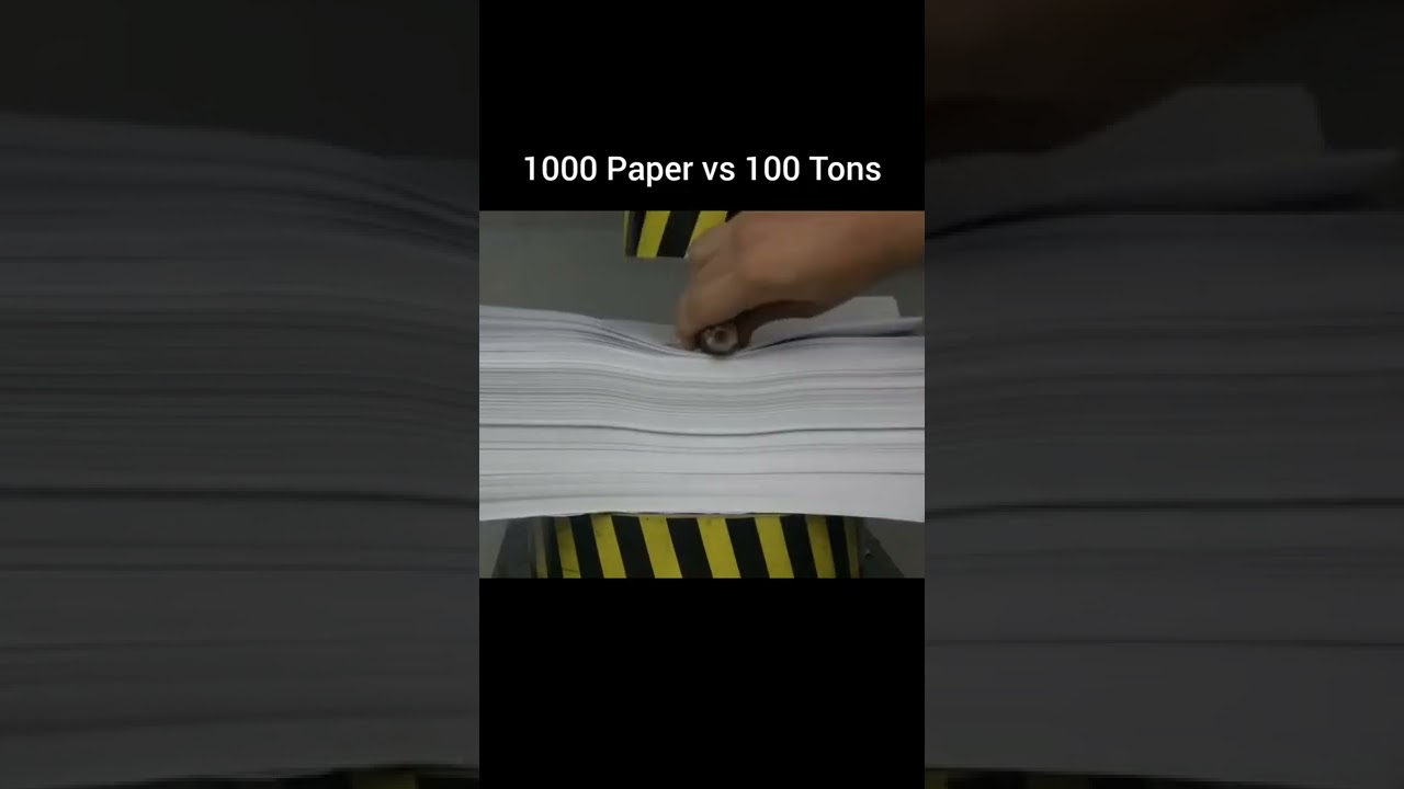 EXPERIMENT HYDRAULIC PRESS 100 TON vs 1000 Sheets of Paper - YouTube