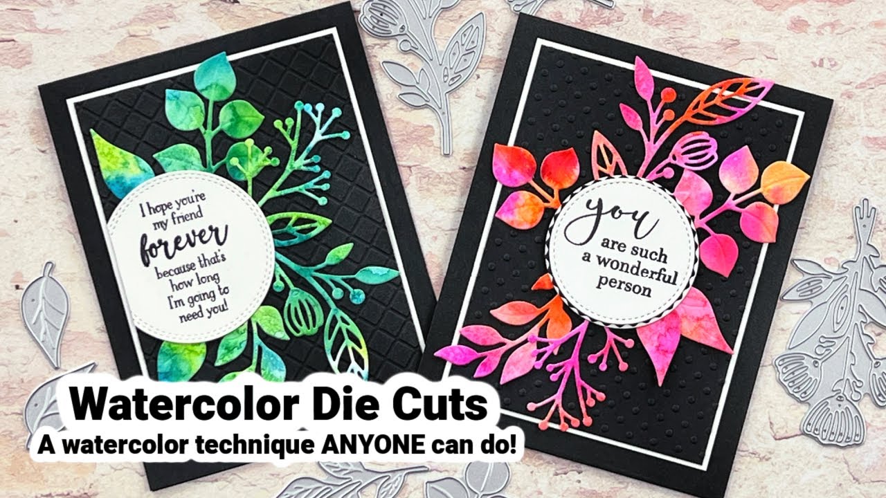 Watercolor Die Cuts - A Watercolor Technique ANYONE can do! - YouTube