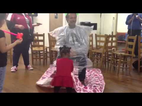Pastor gets pie in the face - YouTube