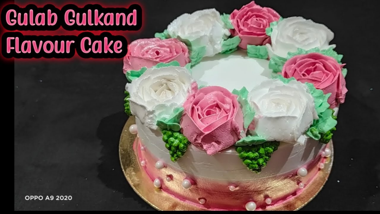 Gulab Gulkand Cake🎂🌹|| Gulkand Flavour Cake|| Cake no.07 || Our Dish ️ ...