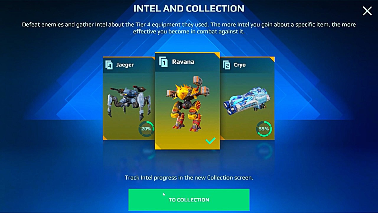 Intel & Collection Progress Is Finally Available! - War Robots - YouTube