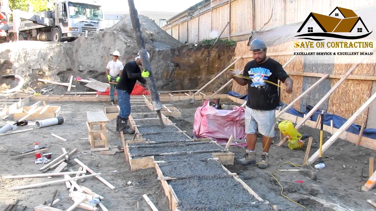 Construction of four semi detached homes in Toronto - Footing Stage ...