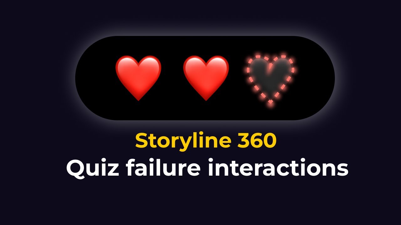 Design Quiz failure interactions in Storyline 360 - YouTube