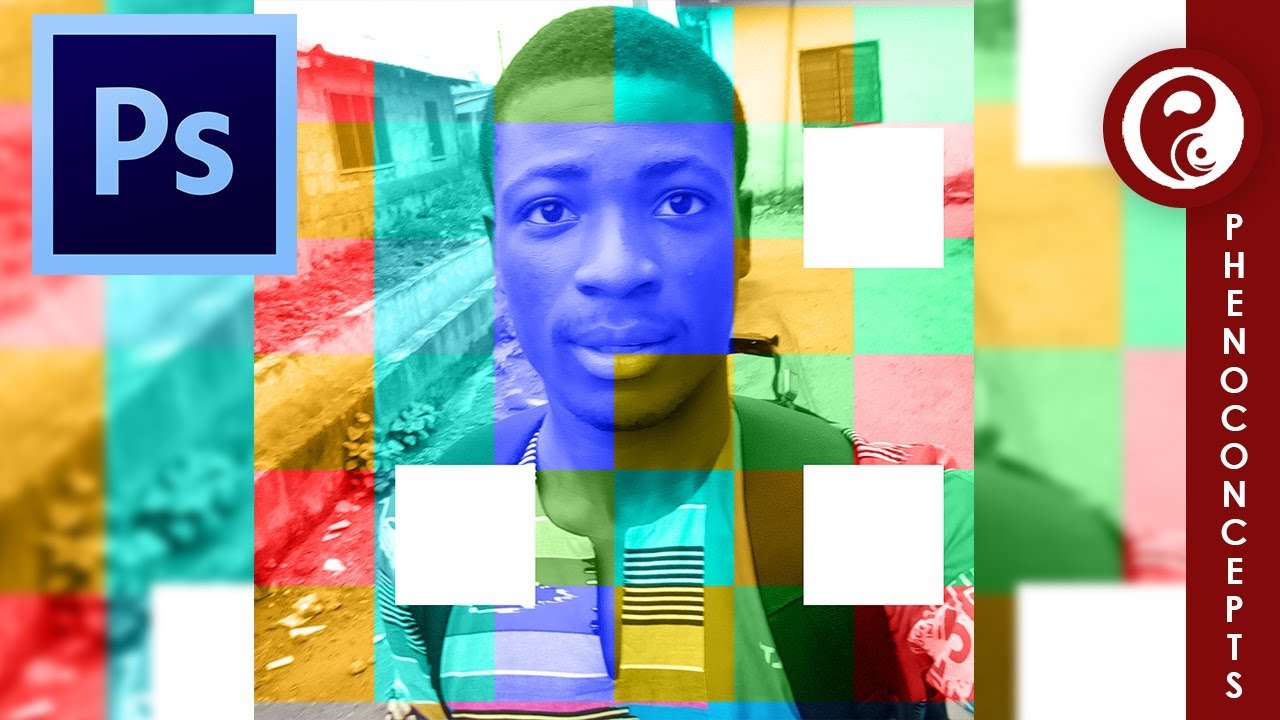 Photoshop Tutorial | How to create square colours effect - YouTube