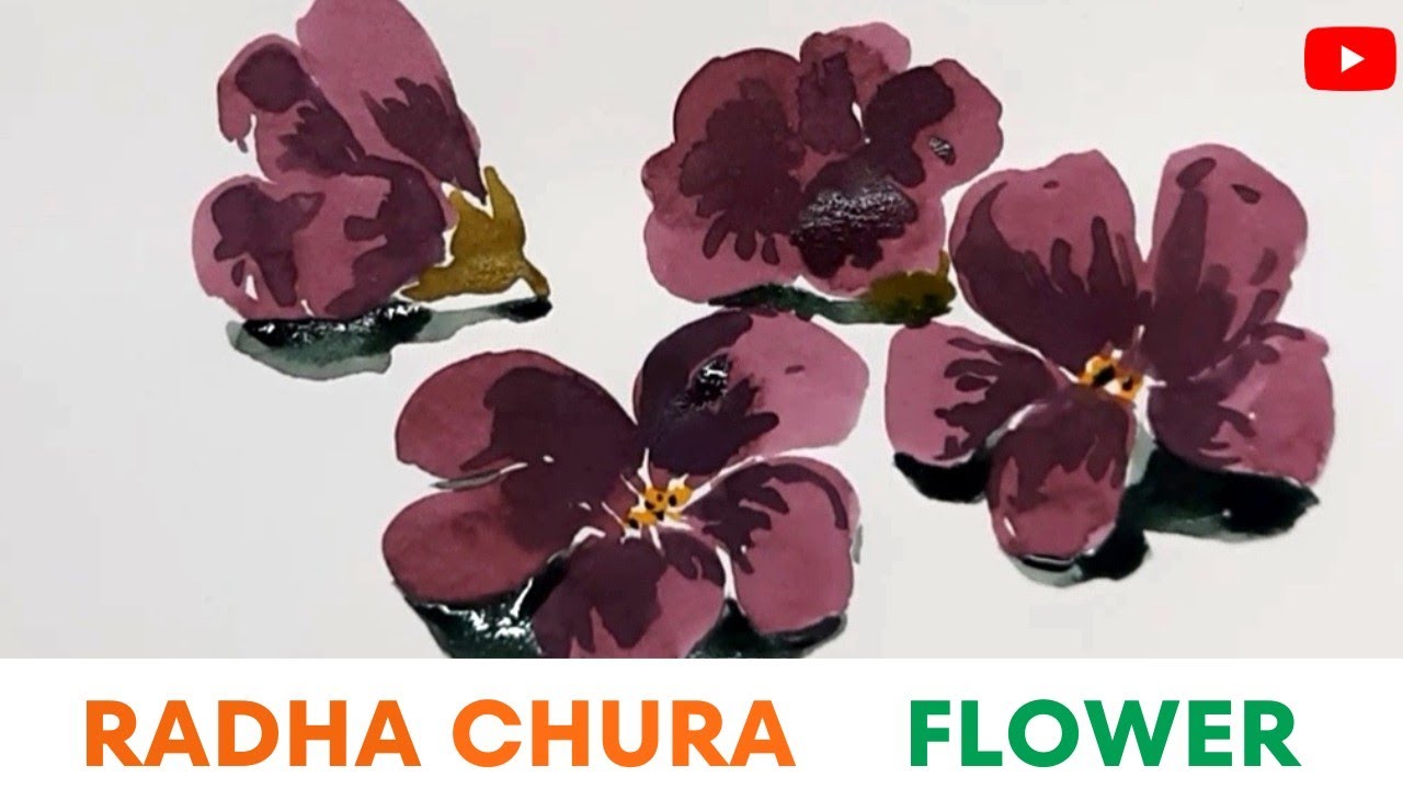 How to draw Radhachura flower || Drawing || Painting - YouTube
