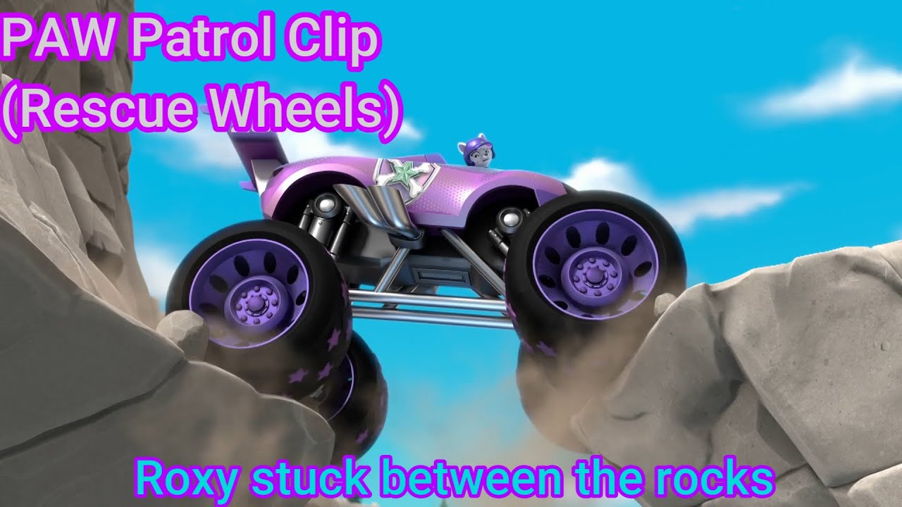 PAW Patrol Clip (Rescue Wheels) | Roxy stuck between the rocks - YouTube